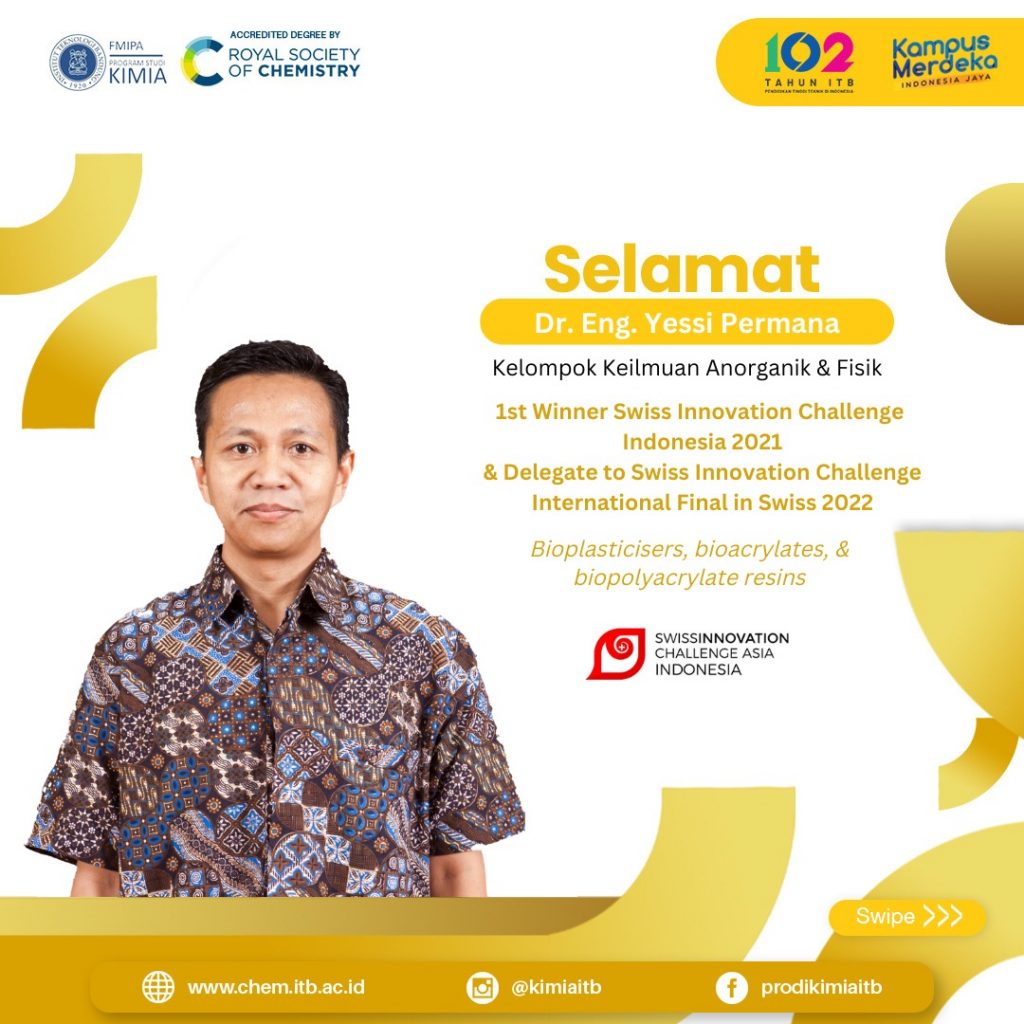 Selamat Kepada Dr. Eng. Yessi Permana – Program Studi Kimia ITB